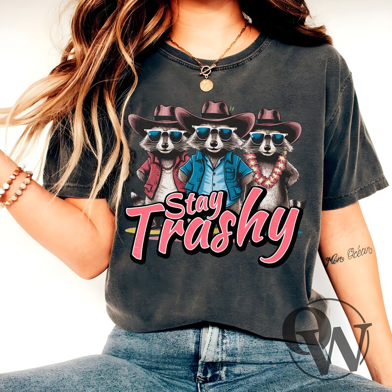 Funny Retro Raccoon Squad PNG, Trashy Raccoon Design (digital Download ...