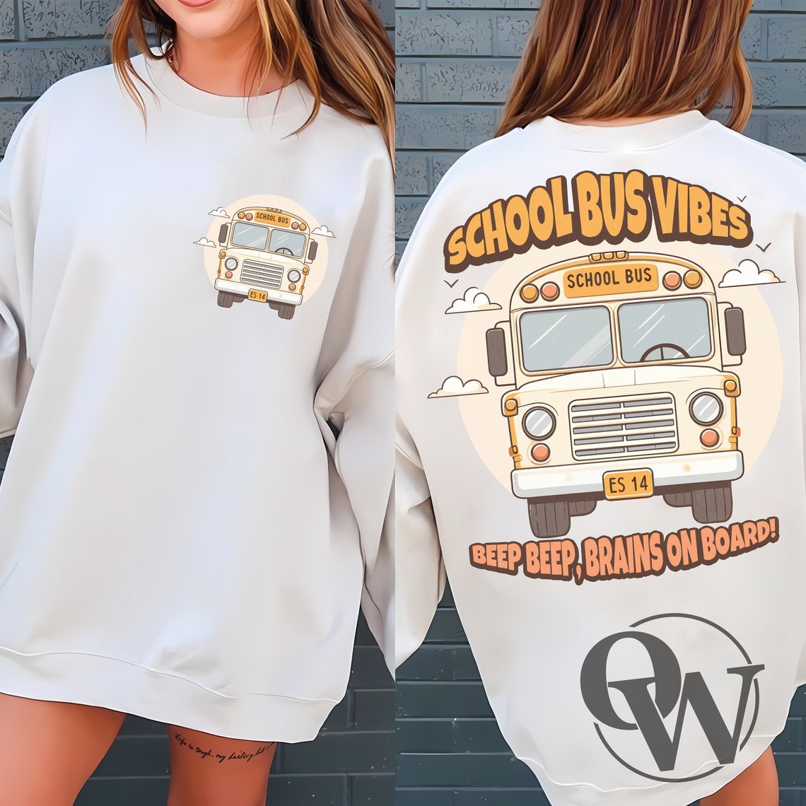 School Bus Vibes, Beep Brains on Board PNG, Retro School Png, Teacher ...
