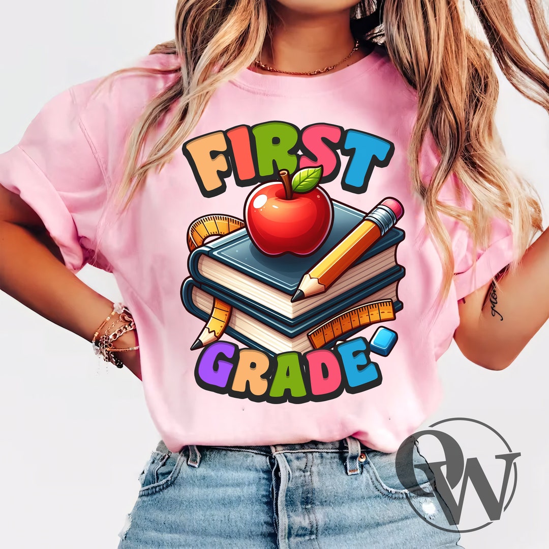 Retro Back to School Png, First Grade Retro Png, First Day of School ...