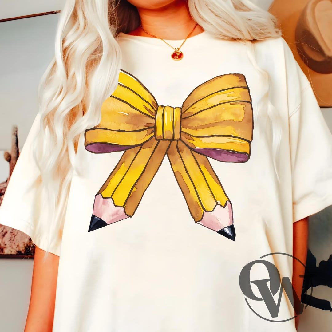 Coquette Teacher Png, Coquette Pencil Bow Png, Back to School Png ...