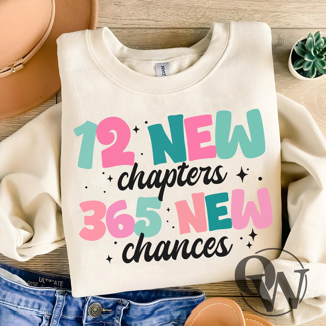 New Year 2025 Svg, 12 New Chapters PNG (digital Download) - Etsy