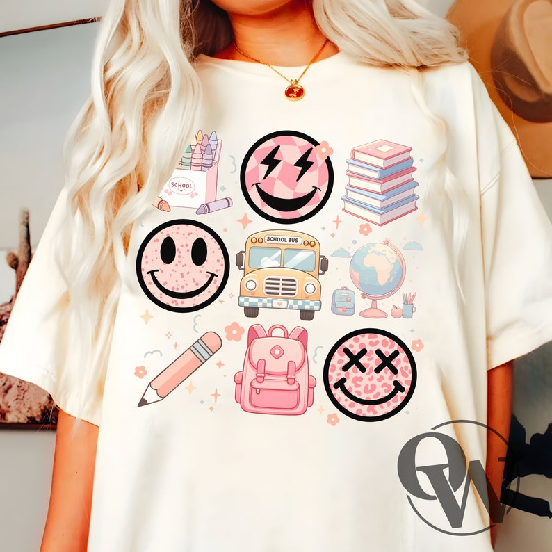 Back to School PNG, Smiley Face Png, School Bus Png, Books Png, Globe ...