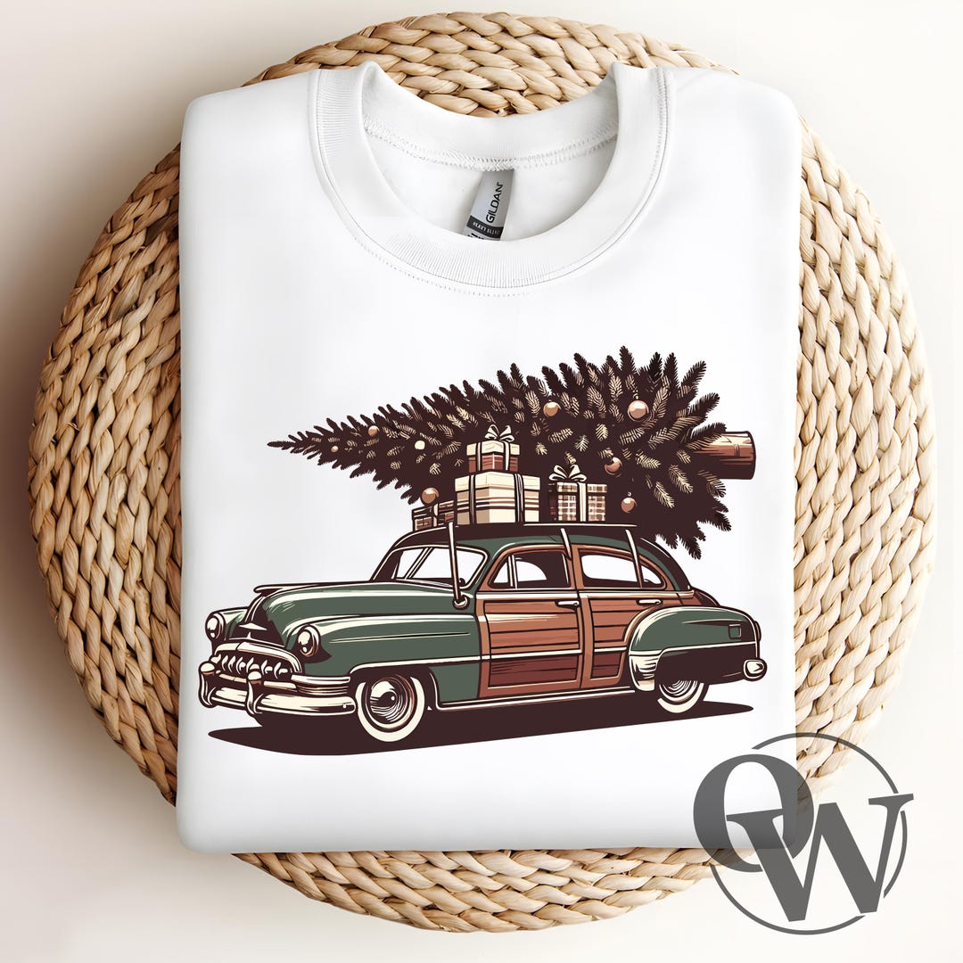 Vintage Car Christmas Tree SVG, Christmas Tree Farm Svg, Merry ...
