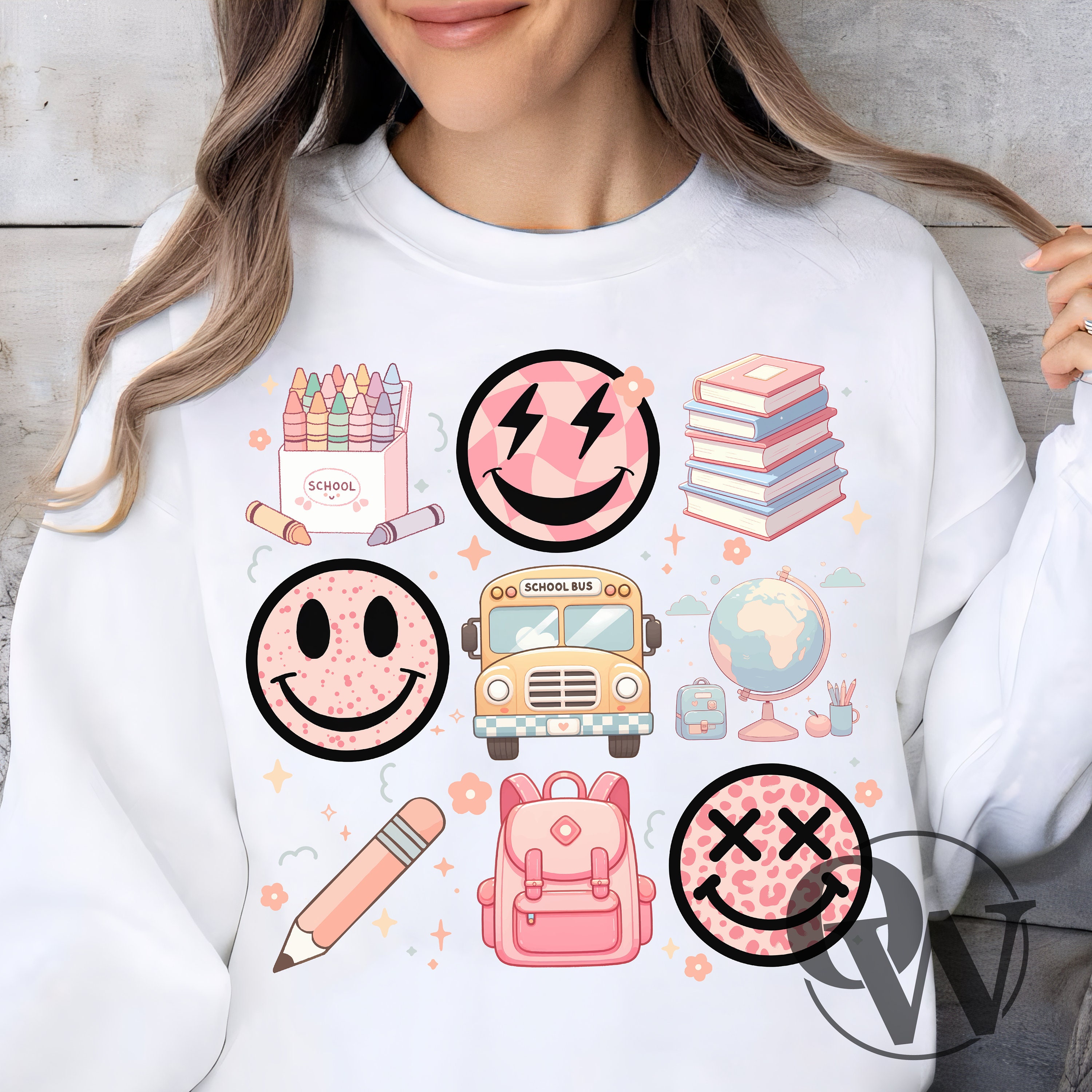 Back to School PNG, Smiley Face Png, School Bus Png, Books Png, Globe ...