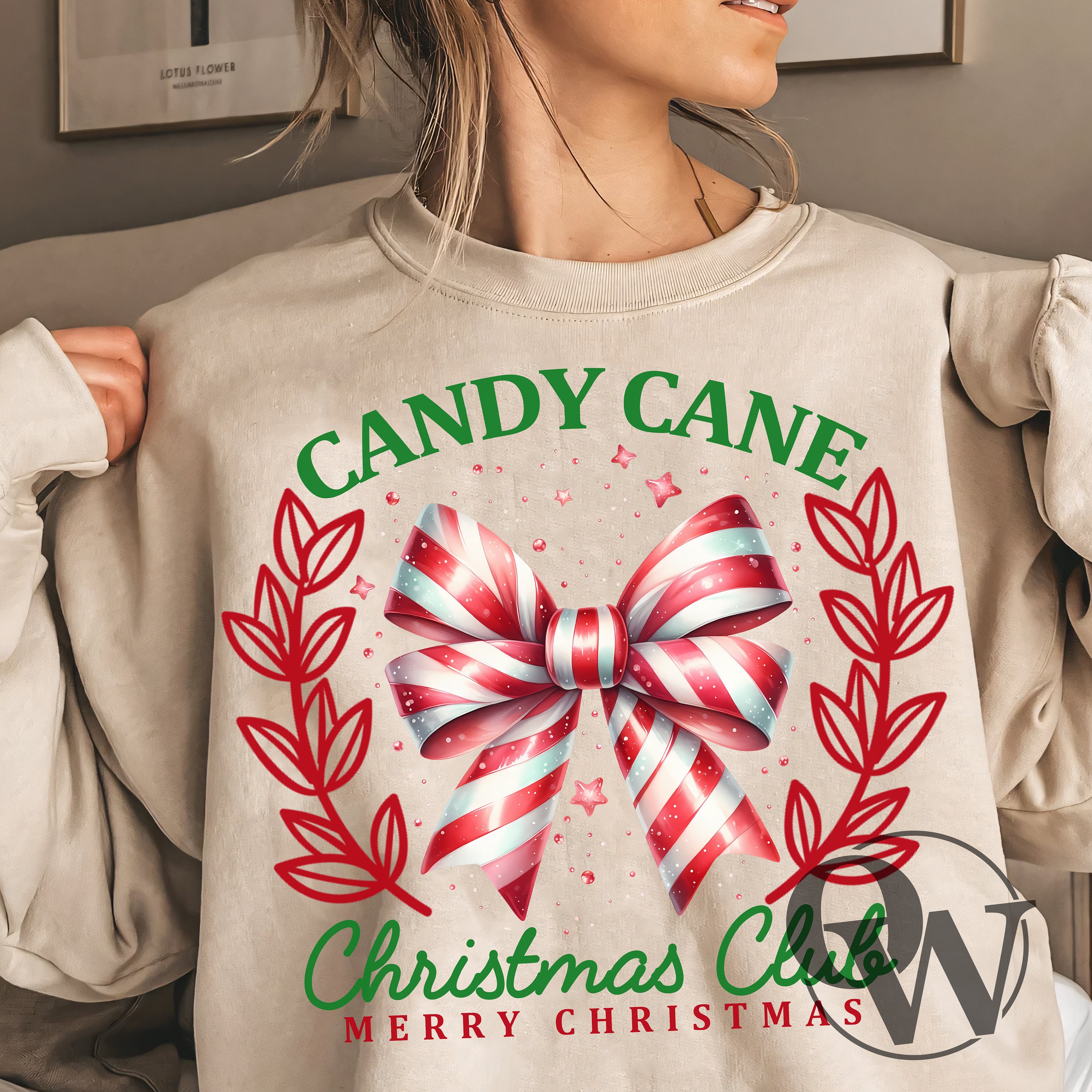 Candy Cane Christmas Club Png, Christmas Coquette Bow Png, Funny ...
