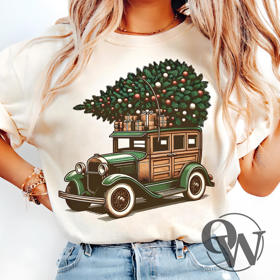 Vintage Car Christmas Tree SVG, Christmas Tree Farm Svg, Merry ...