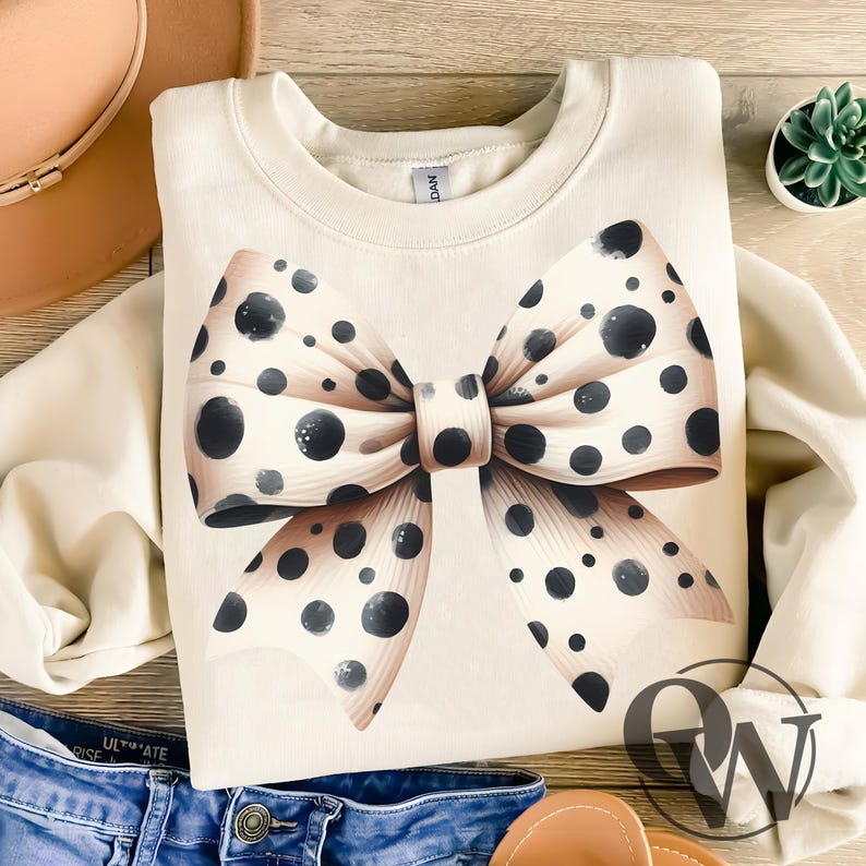 Coquette Bow PNG, Dalmatian Print Bow PNG, Ribbon Aesthetic, Retro Mama ...