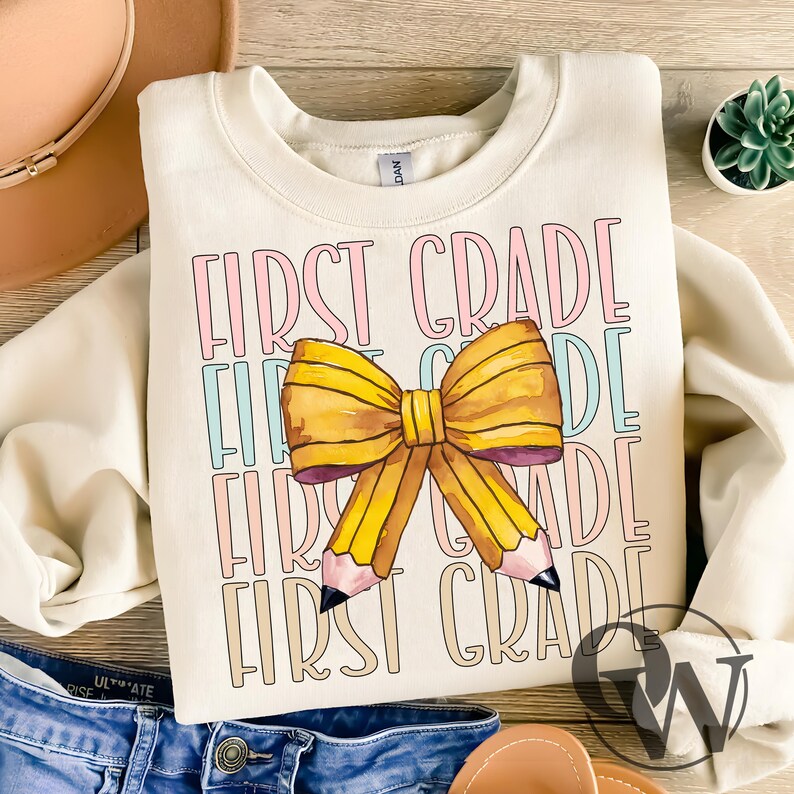 Teacher Coquette Png, Retro Back to School Png Bundle, Teacher Pencil ...