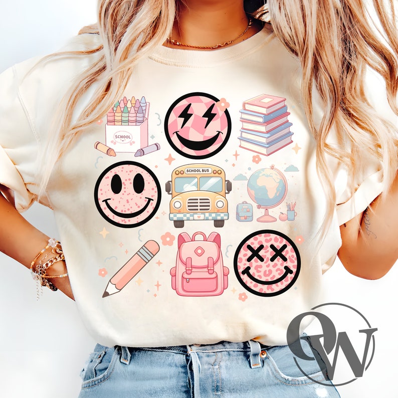 Back to School PNG, Smiley Face Png, School Bus Png, Books Png, Globe ...