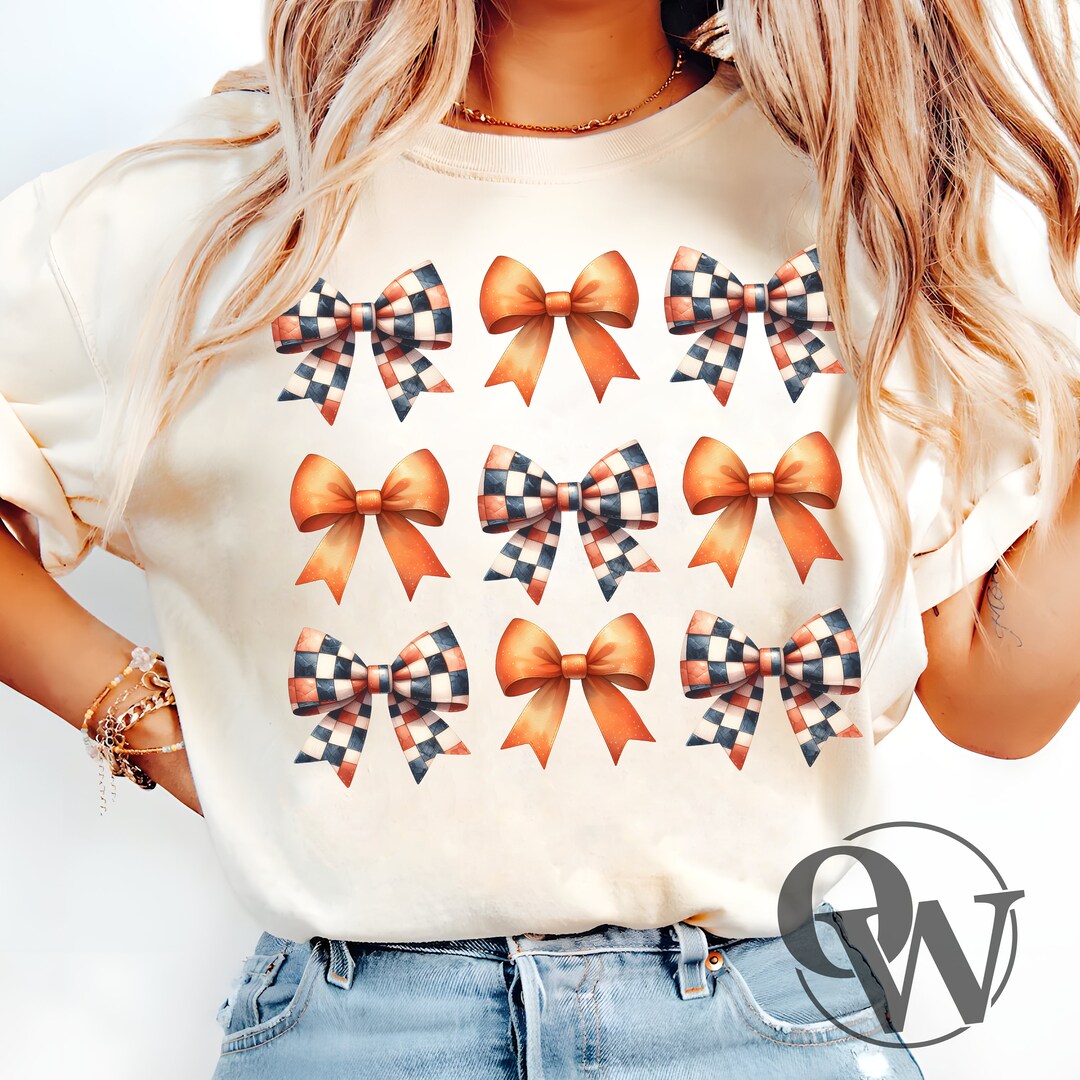 Orange Coquette Bow Png, Ornage Bow Png, Fall Designs Png, Autumn PNG ...