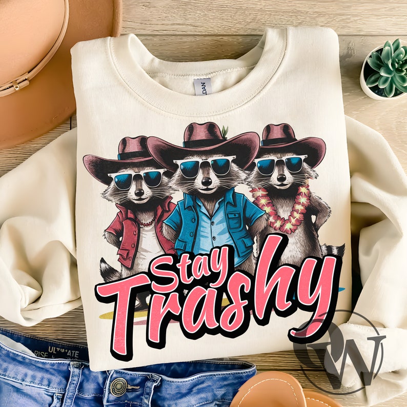 Funny Retro Raccoon Squad PNG, Trashy Raccoon Design (digital Download ...