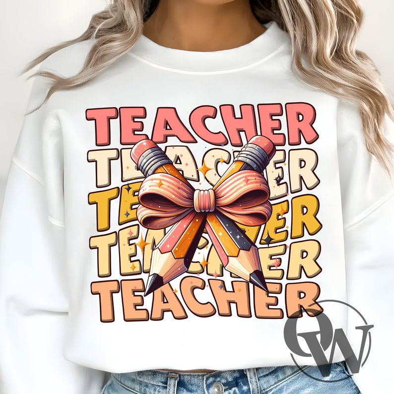 Teacher Png Design, Coquette Pencil With Bow, Pencil Png Designs, Back ...