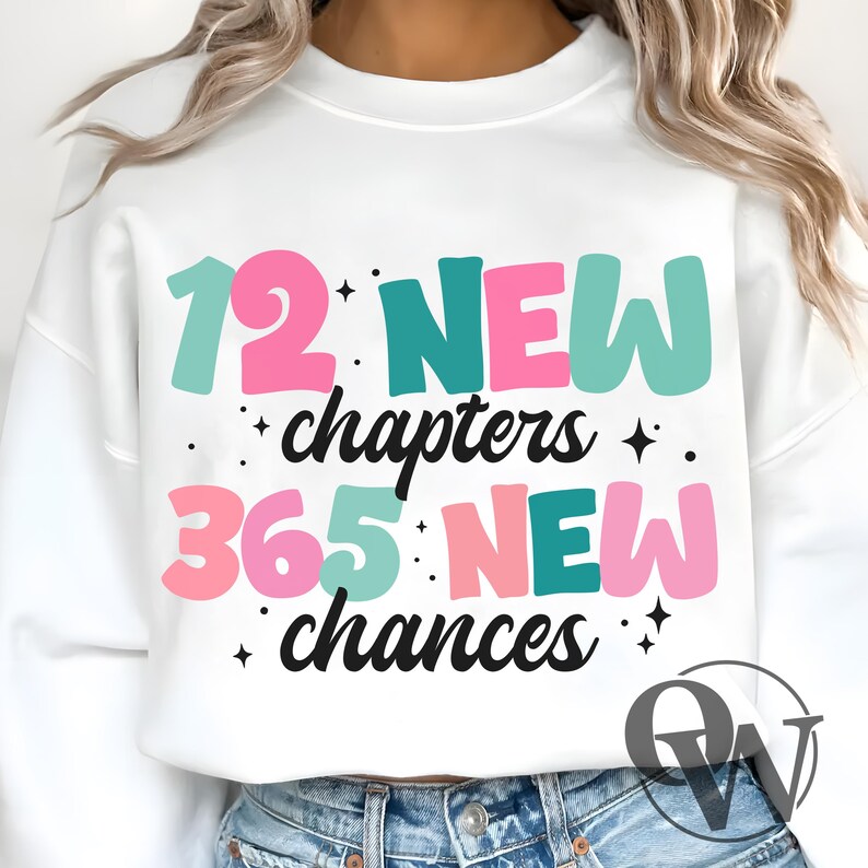 New Year 2025 Svg, 12 New Chapters PNG (digital Download) - Etsy