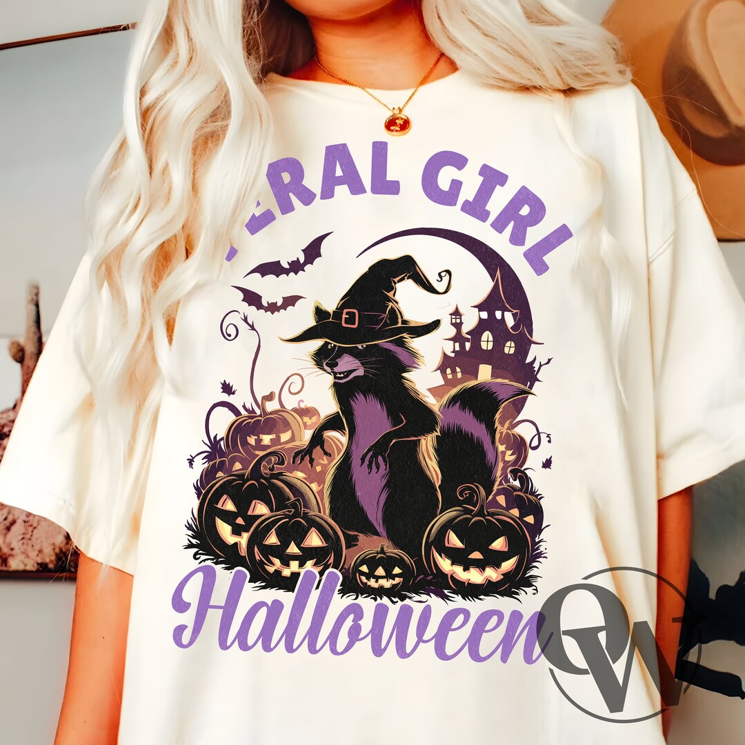 Feral Girl Halloween Png, Retro Halloween Png, Pumpkin Png, Halloween ...