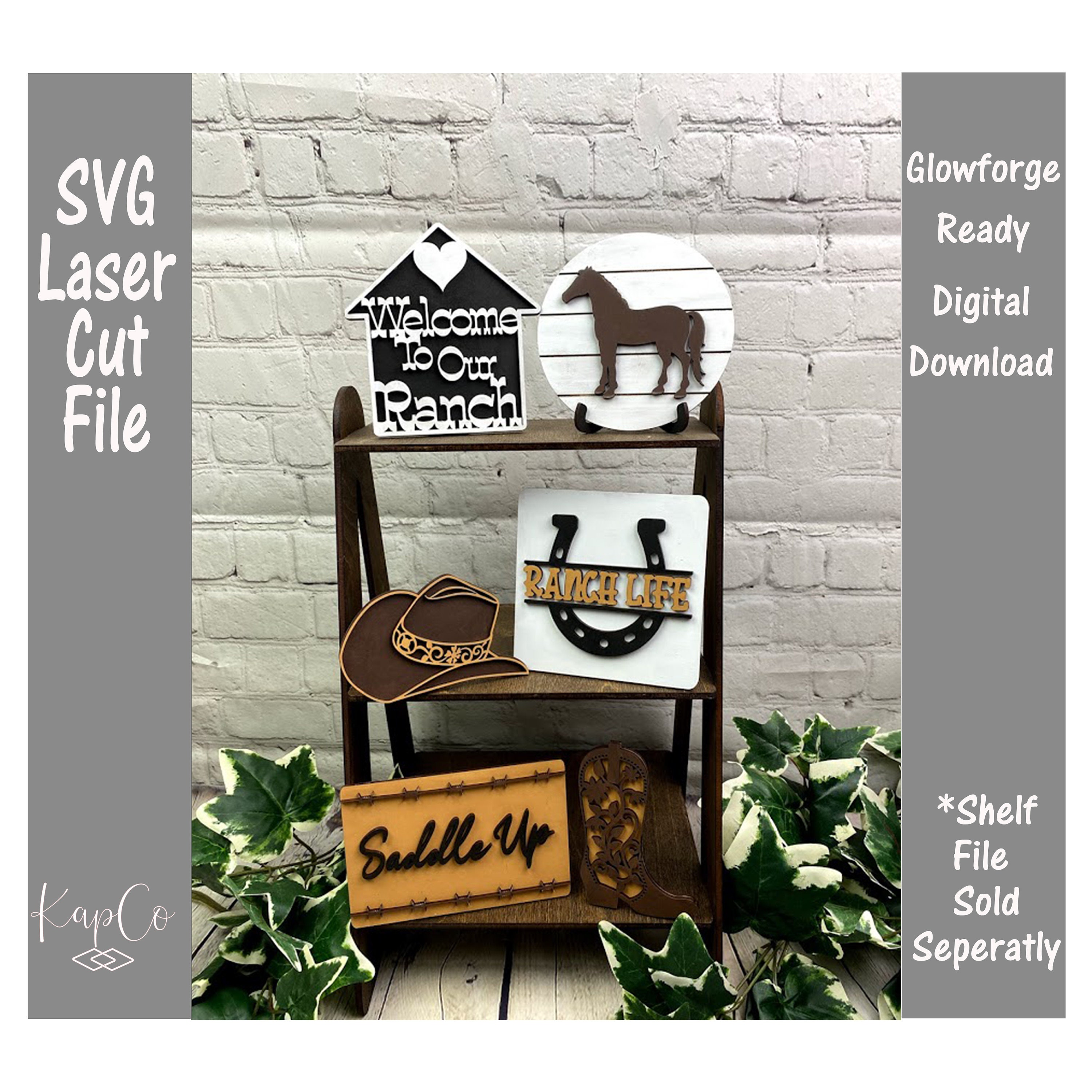 Horse Ranch SVG Laser Cut File Glowforge Tiered Tray Shelf - Etsy UK