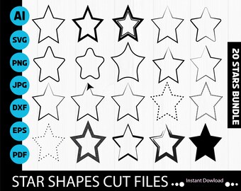 Star Outline SVG for Engrave, Shirt Design, Mug or Cup, and More Simple ...