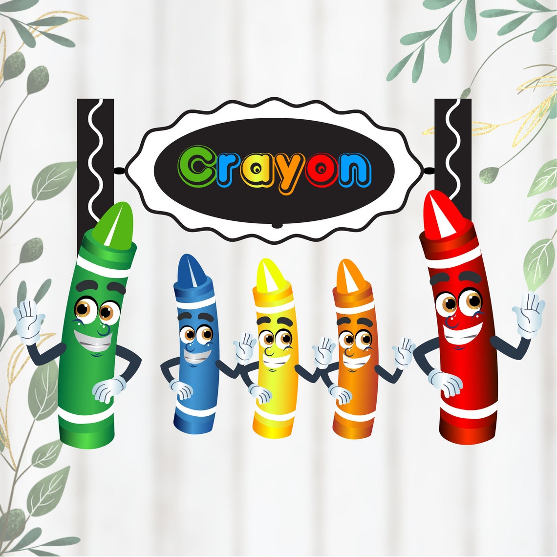 Characters CRAYON CRAYOLA DESIGN Sublimation Digital Design - Etsy