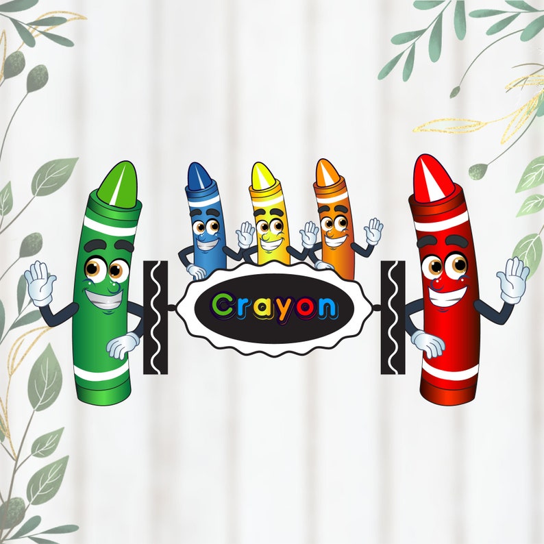 Colorful Crayon Group Png Sublimation Design Download - Etsy