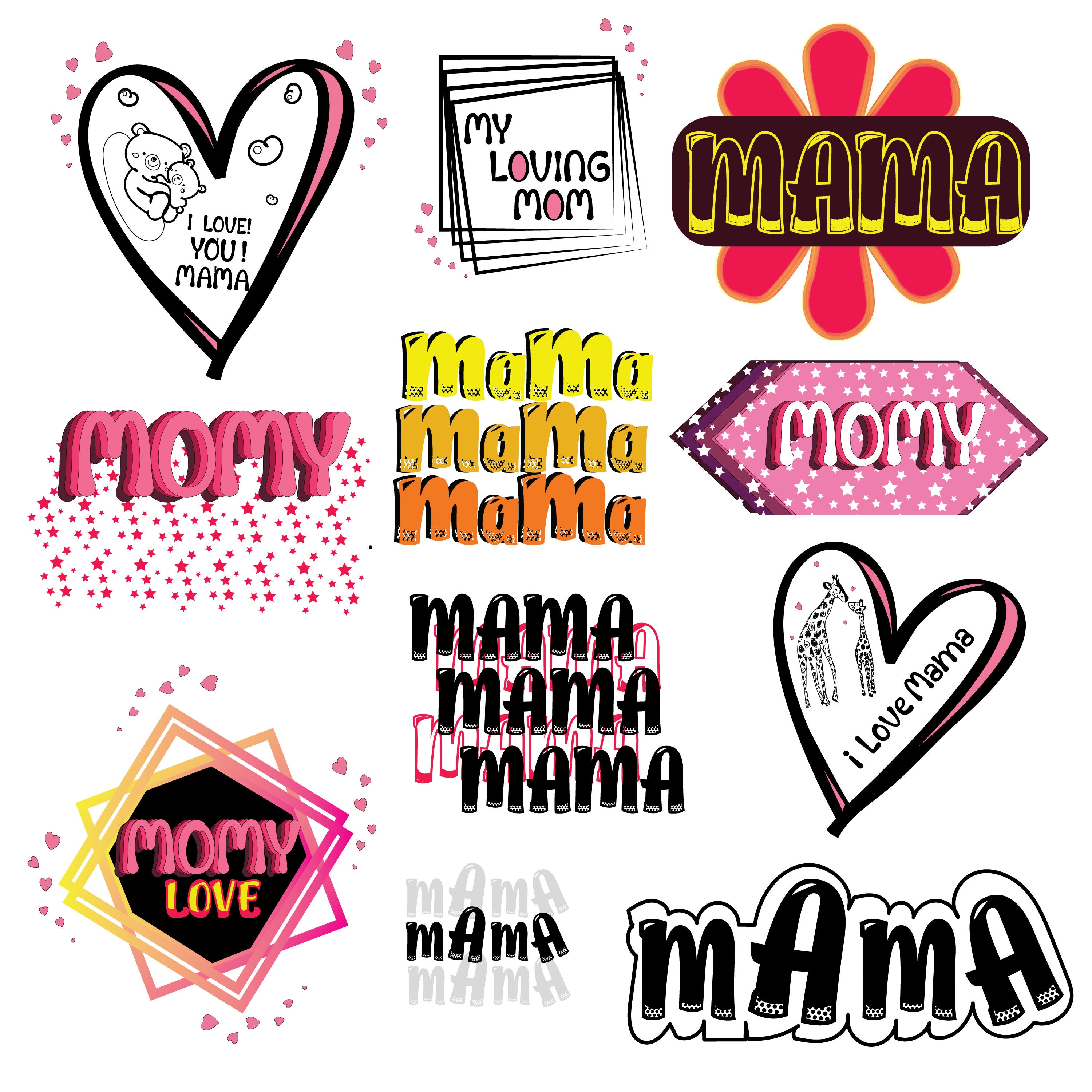 Mama Png Bundle Mother Png Mama Png File Blessed Mom Png - Etsy