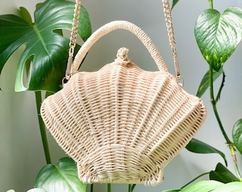 Shell Rattan Bag - Etsy