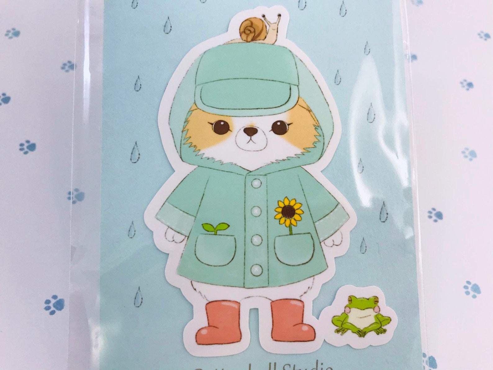Raincoat Mochi Sticker 2 Pack Glossy Vinyl Sticker Clear | Etsy