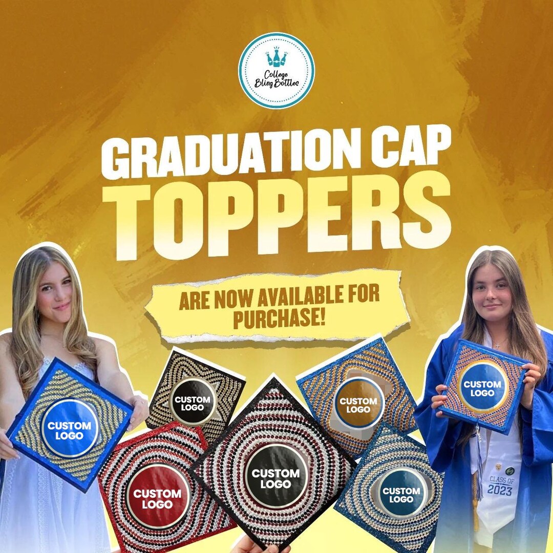Custom Rhinestone College Graduation Cap Toppers for ANY School - Etsy