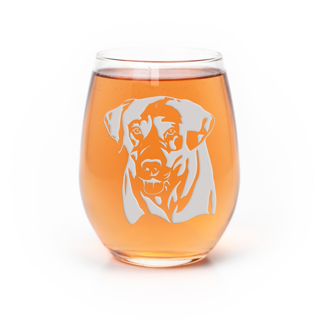 Labrador Face Stemless Wine Glass - Labrador Gifts, Dog Mom Wine Glass ...