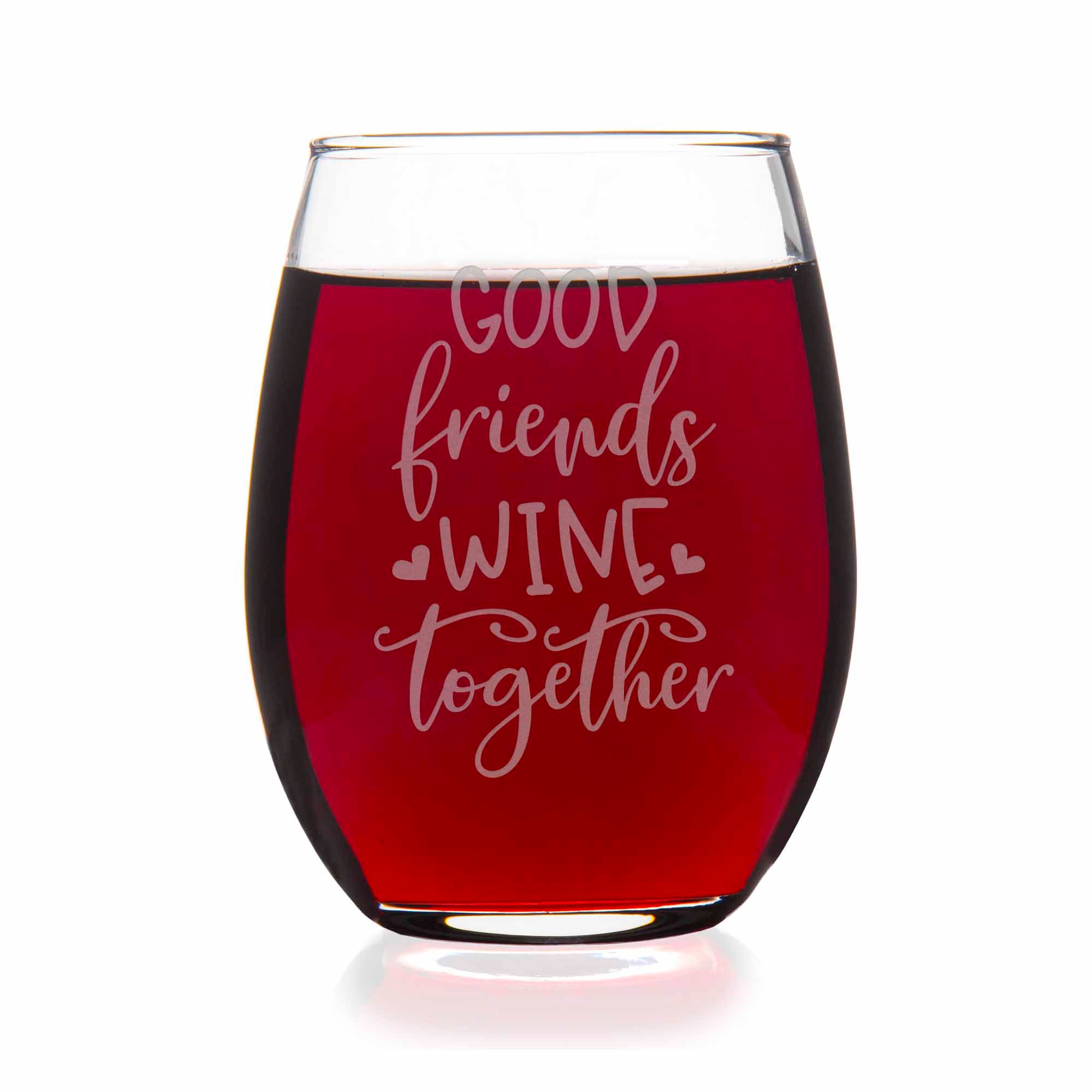 Good Friends Wine Together Stemless Wine Glass Friend Wine - Etsy