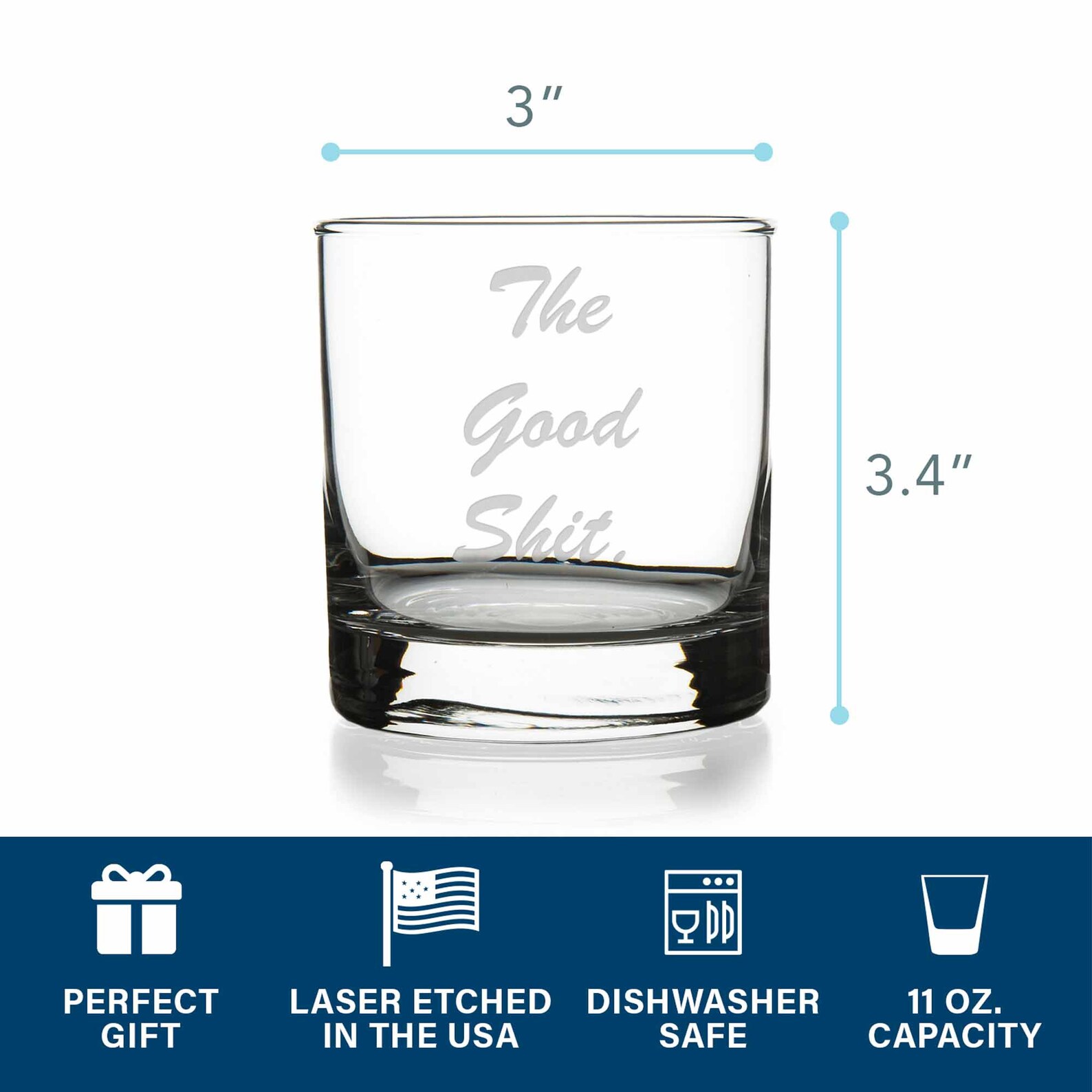 The Good Shit Round Rocks Glass Funny Glass Whiskey Glass - Etsy