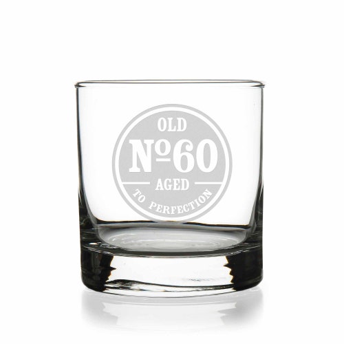 60 Year Aged Perfection Birthday Round Rocks Glass 60th - Etsy