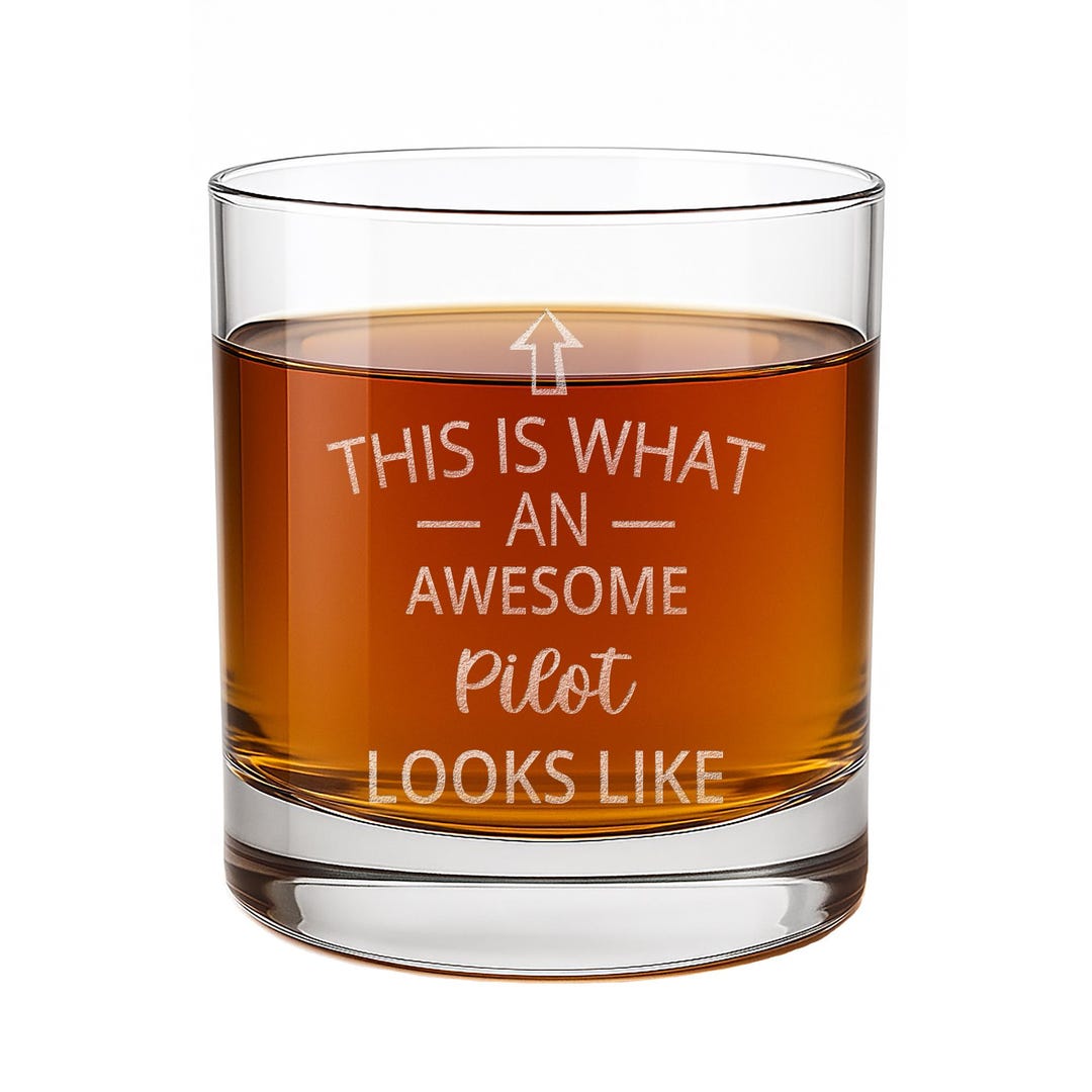 Funny Pilot Rocks Glass Airplane Lover Gift for Him, Retirement or ...