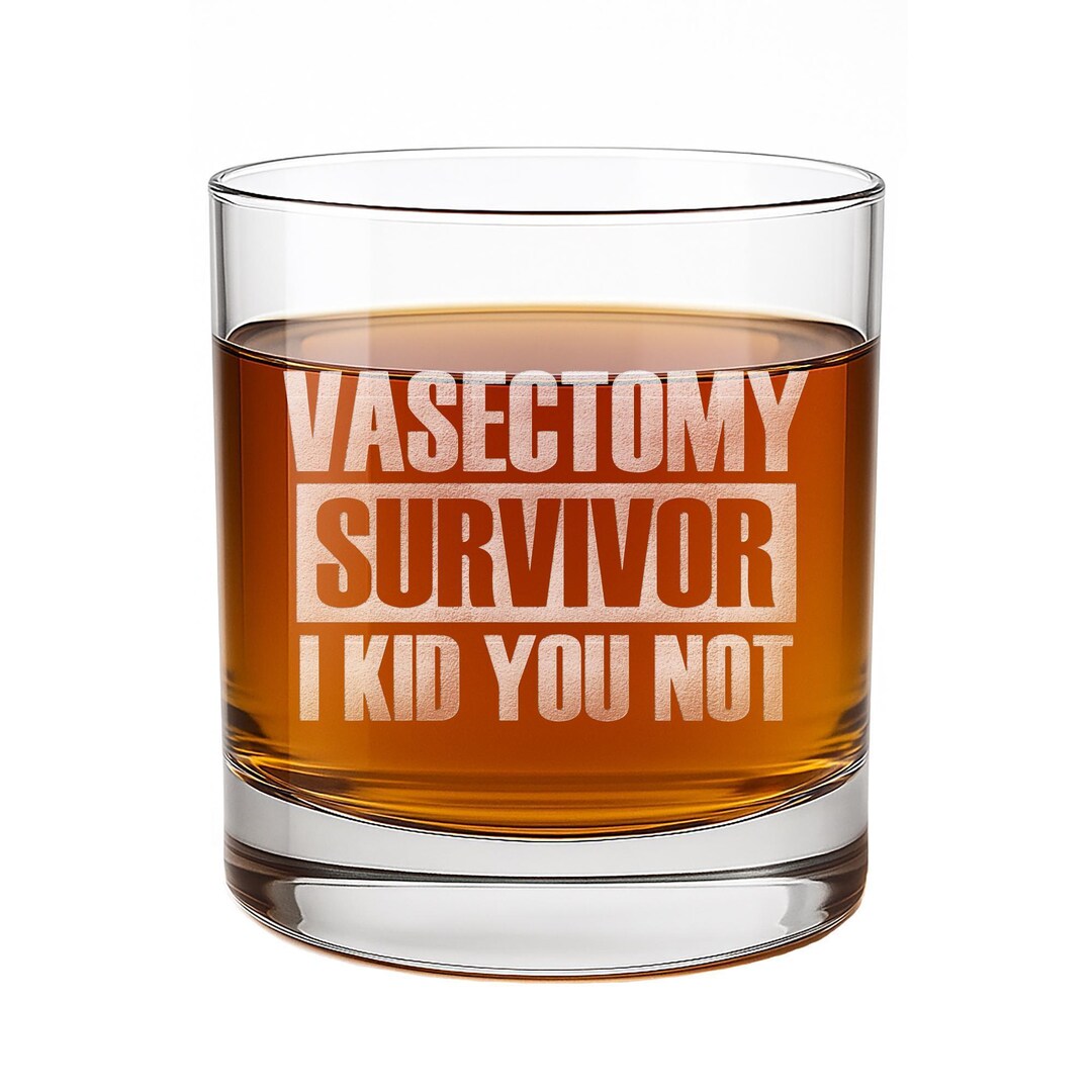 Vasectomy Survivor Rocks Glass - Funny Husband Gift - Etsy