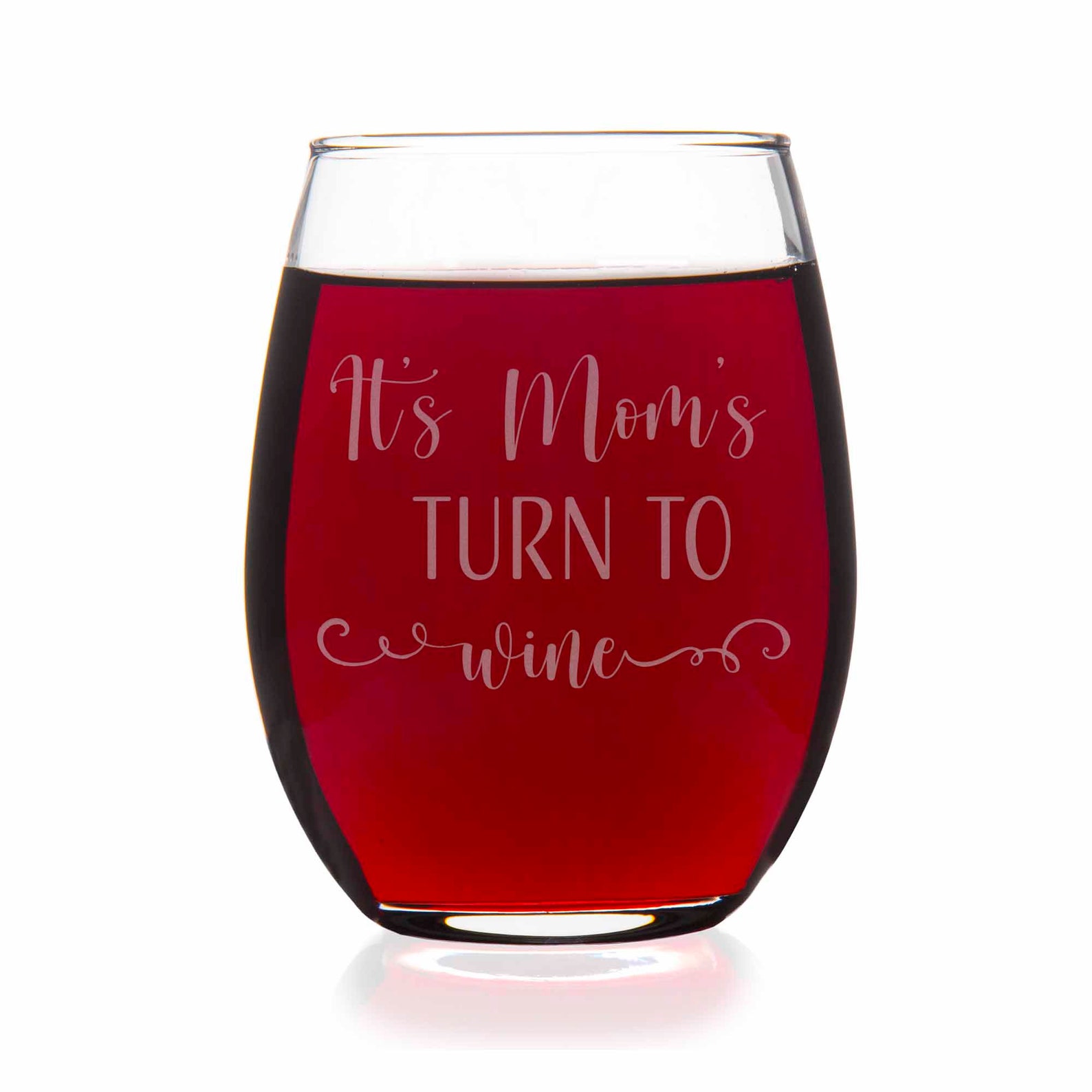 Moms Turn To Wine New Mom Stemless Wine Glass New Mom T Etsy
