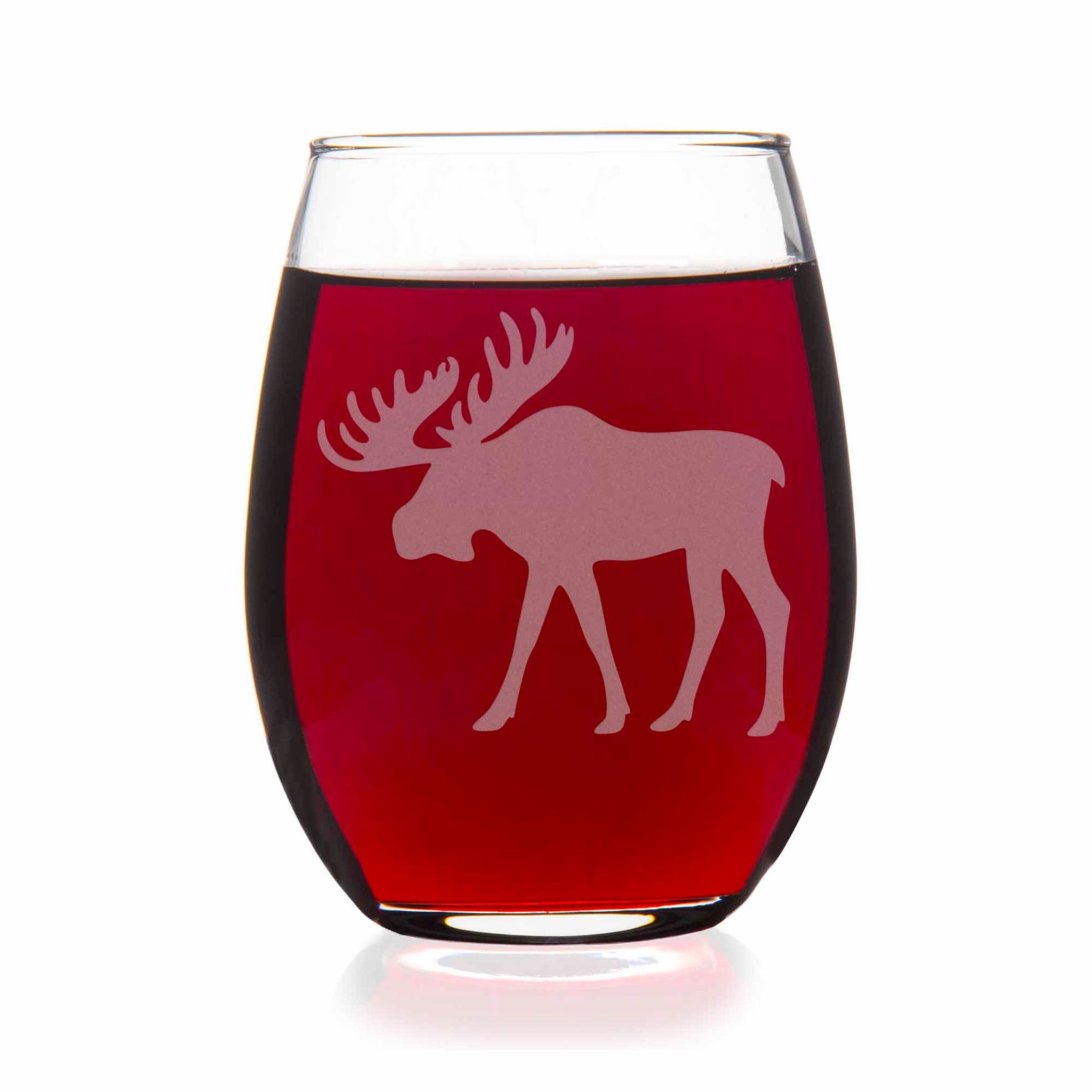 Moose Silhouette Stemless Wine Glass Moose Gift Idea | Etsy