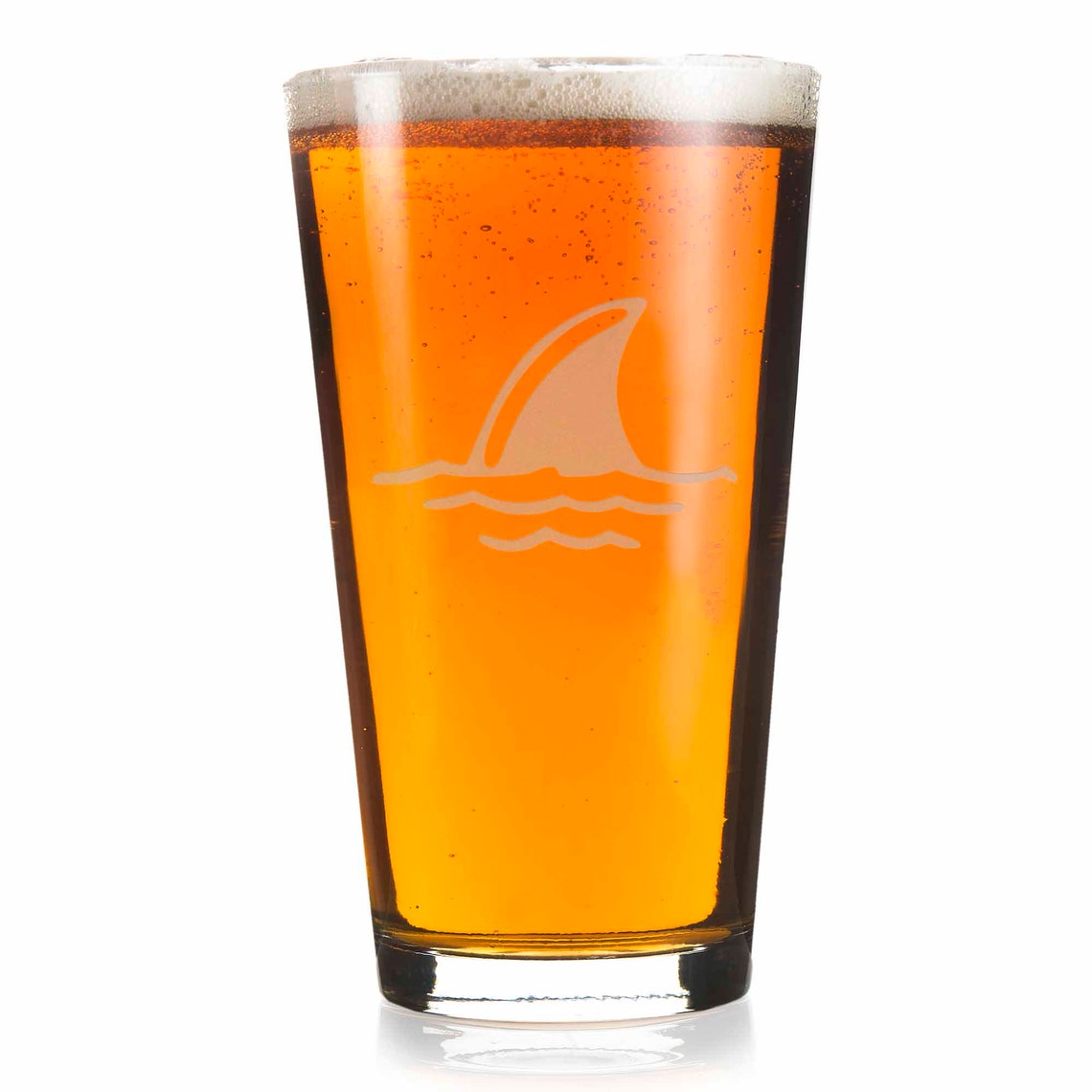 Shark Fin in Water Pint Glass Shark Gift Gift Idea for - Etsy