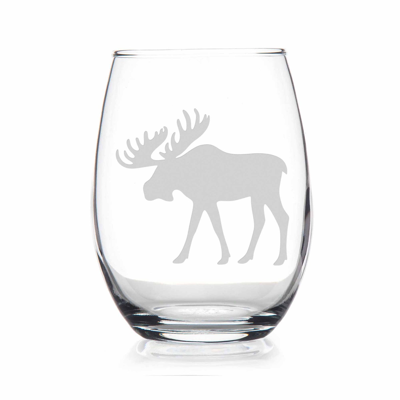 Moose Silhouette Stemless Wine Glass Moose Gift Idea | Etsy