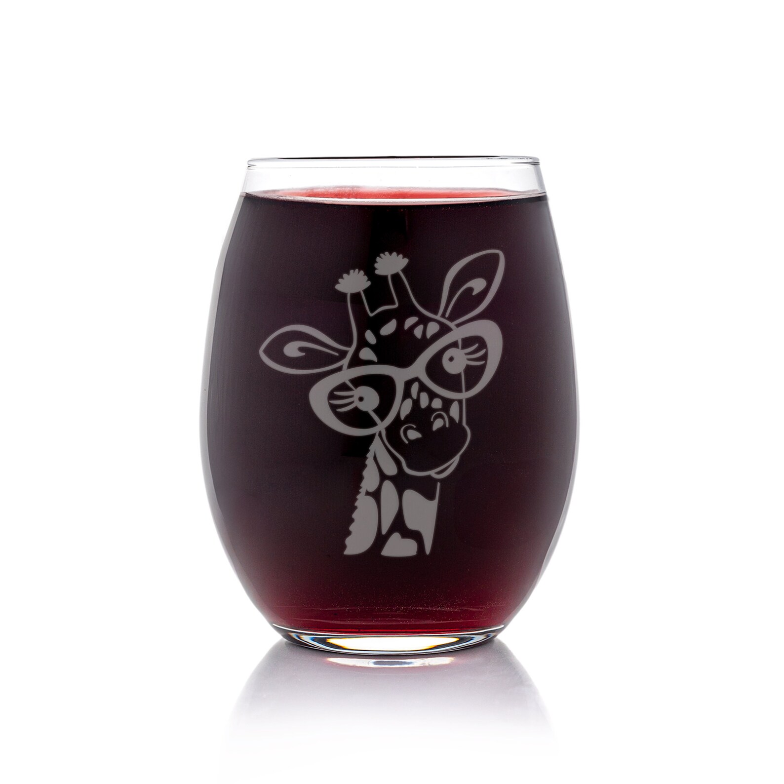 Cute Giraffe Glasses Stemless Wine Glass Giraffe Gift, Wild Animal ...