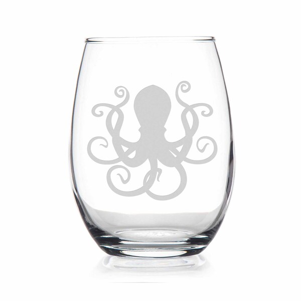 Octopus Wine Glass - Etsy