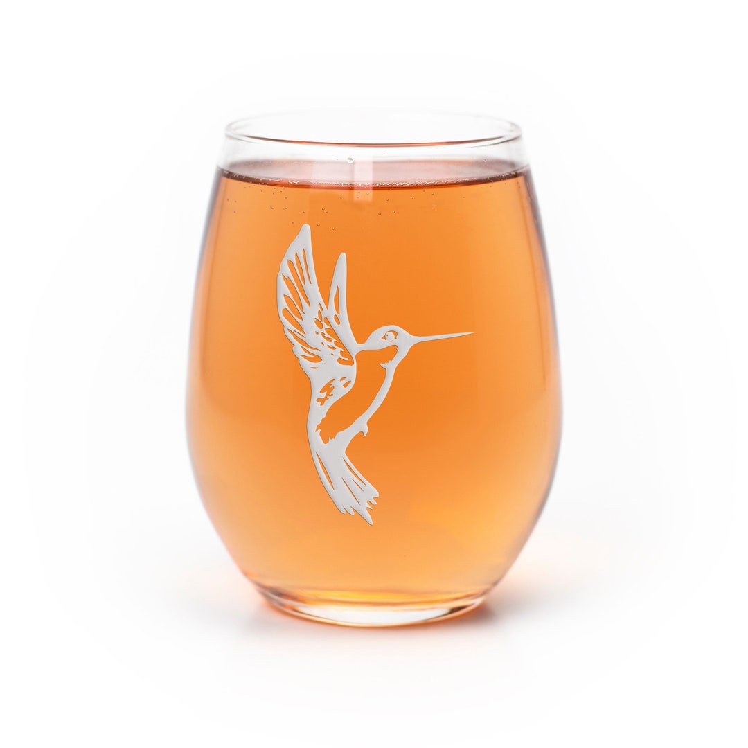 Hummingbird Stemless Wine Glass - Hummingbird Gift, Hummingbird Wine ...