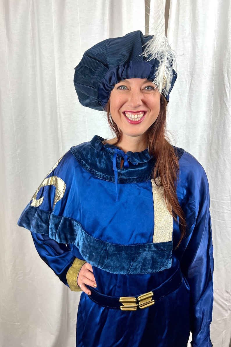 VINTAGE Blue Heralder Unisex Costume With Feather Cap! - Etsy Canada