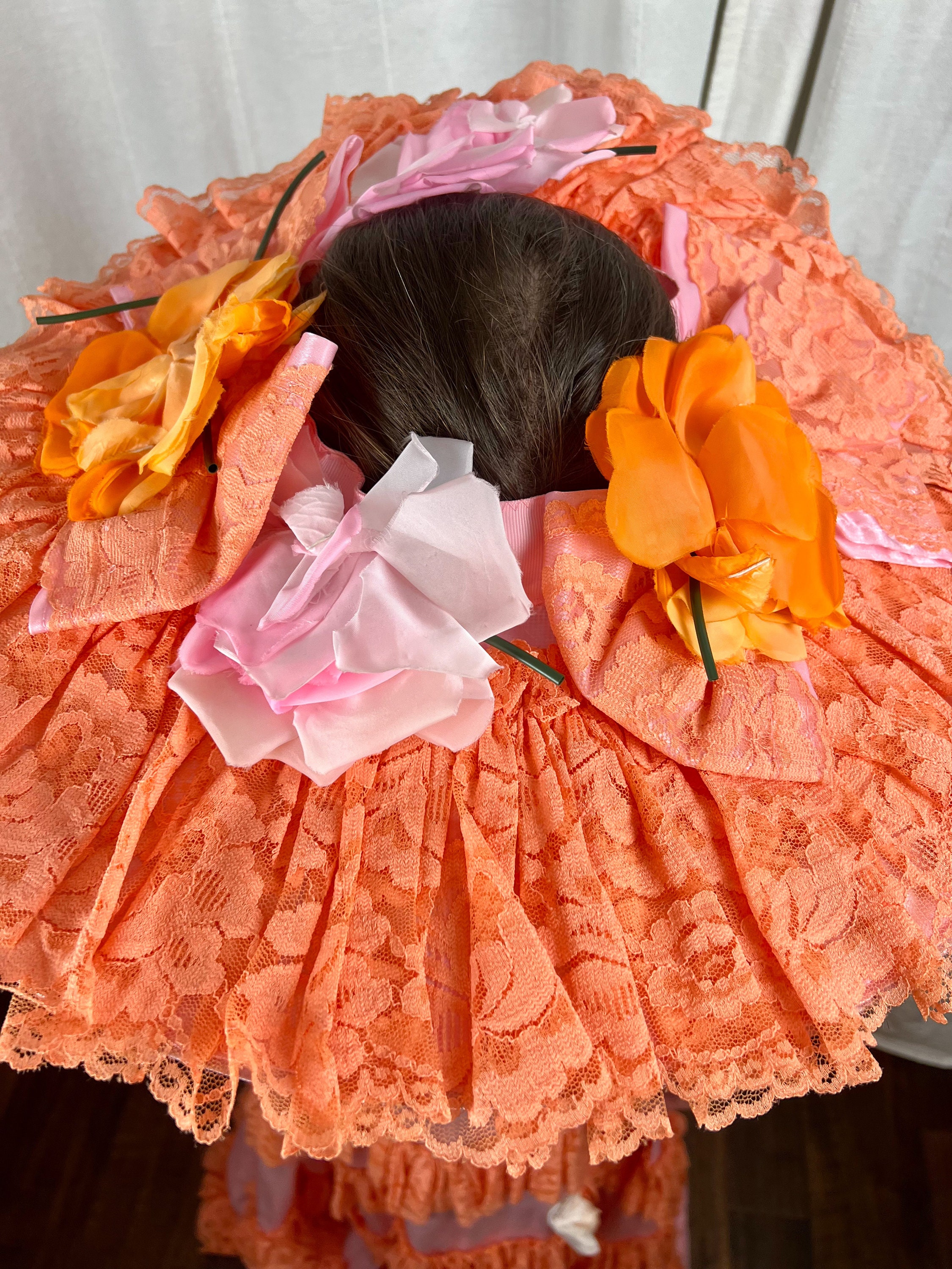 VINTAGE Orange and Pink Saloon Gown - Etsy