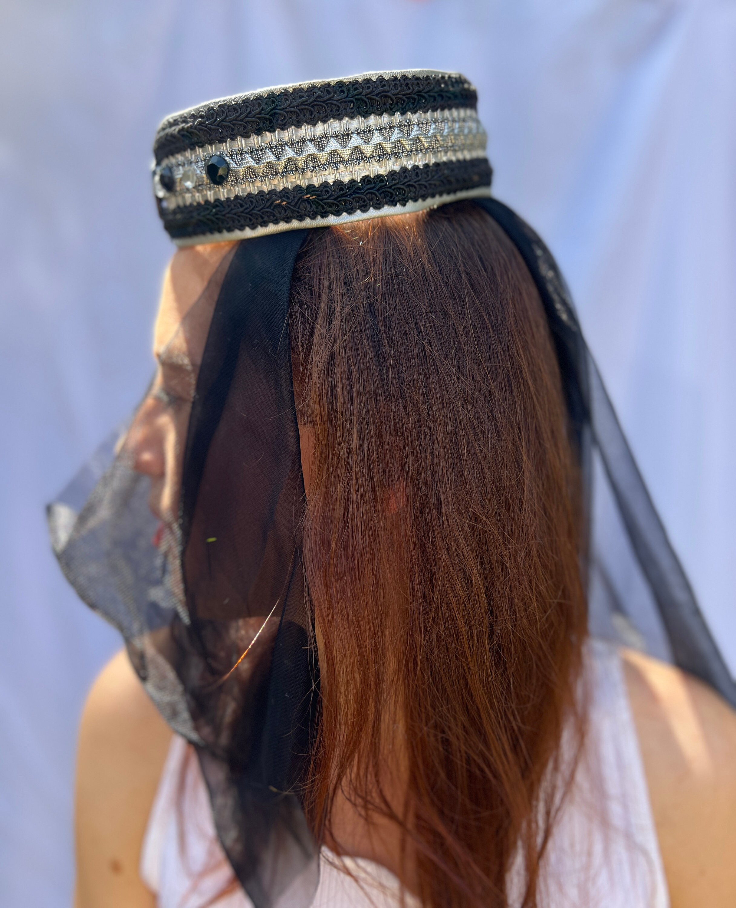 VINTAGE Scheherazade Gold or Silver Bedazzled Hat Costume - Etsy