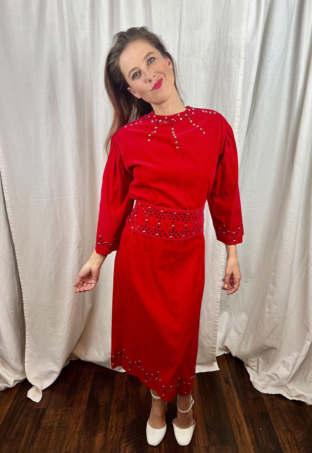 Vintage Red Medieval Costume Shift Dress - Stage Worn, Handmade - Etsy UK
