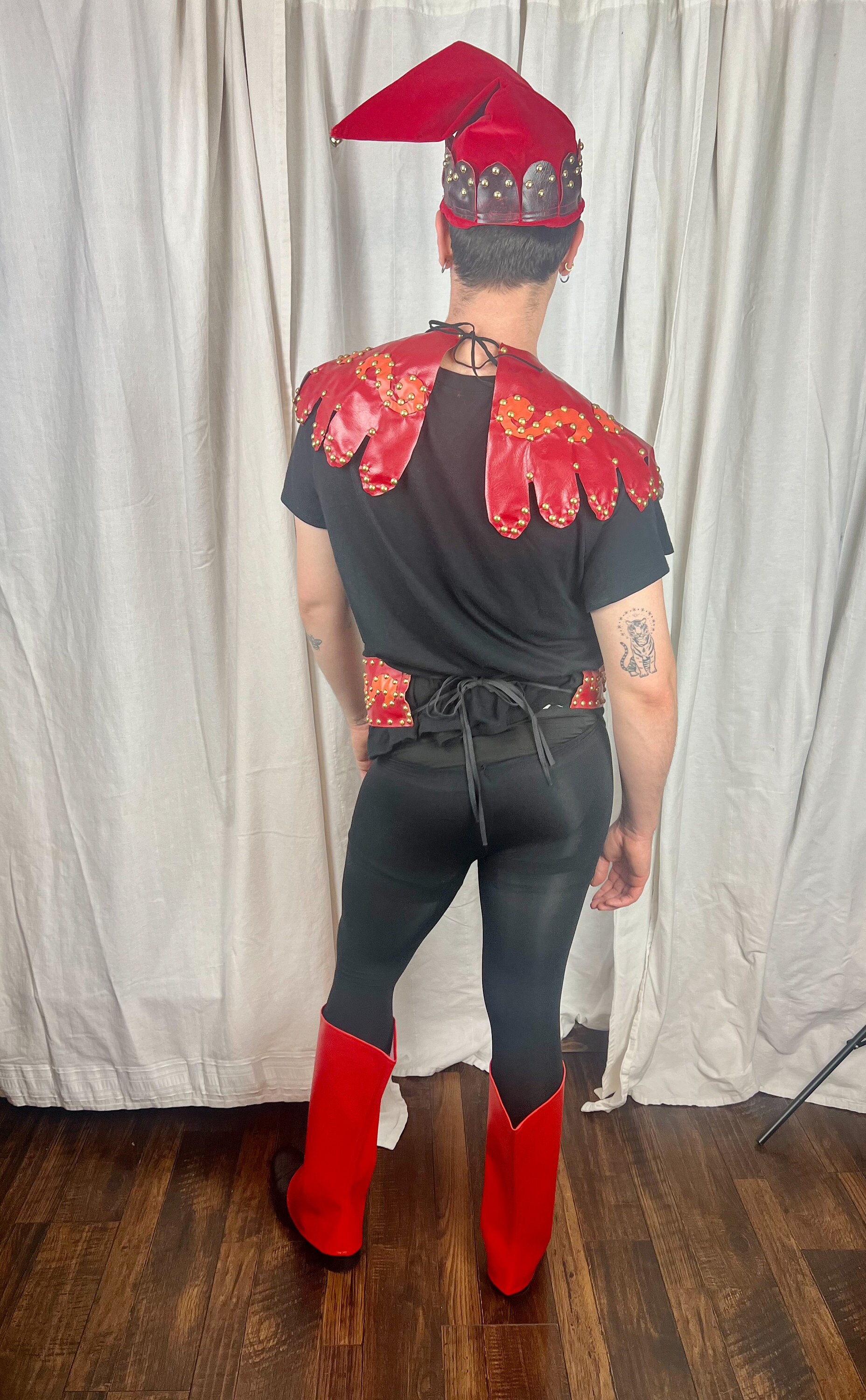 The Jester VINTAGE Red Faux Leather Unisex Jester Costume - Etsy