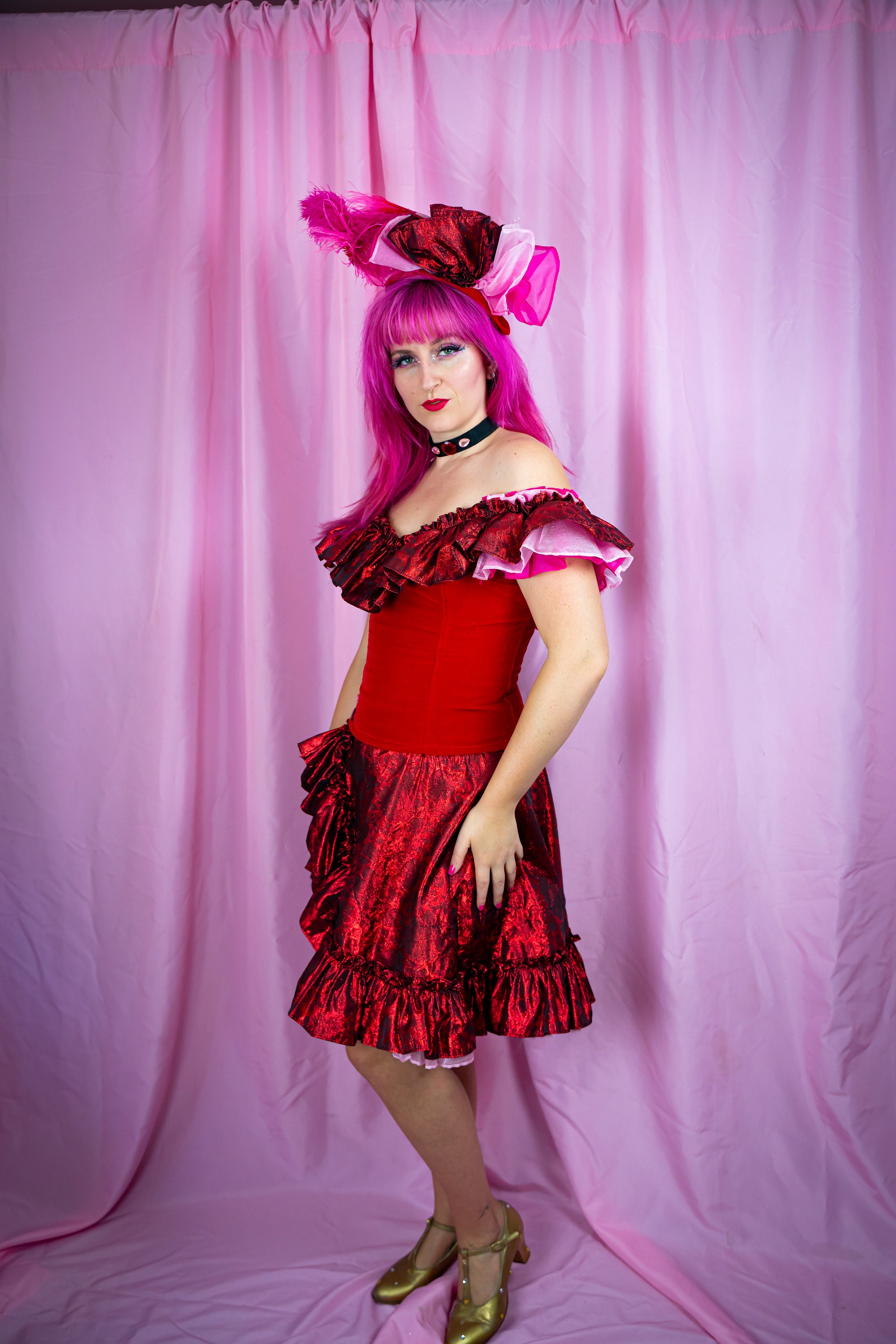Vintage Red Saloon Dress - Etsy
