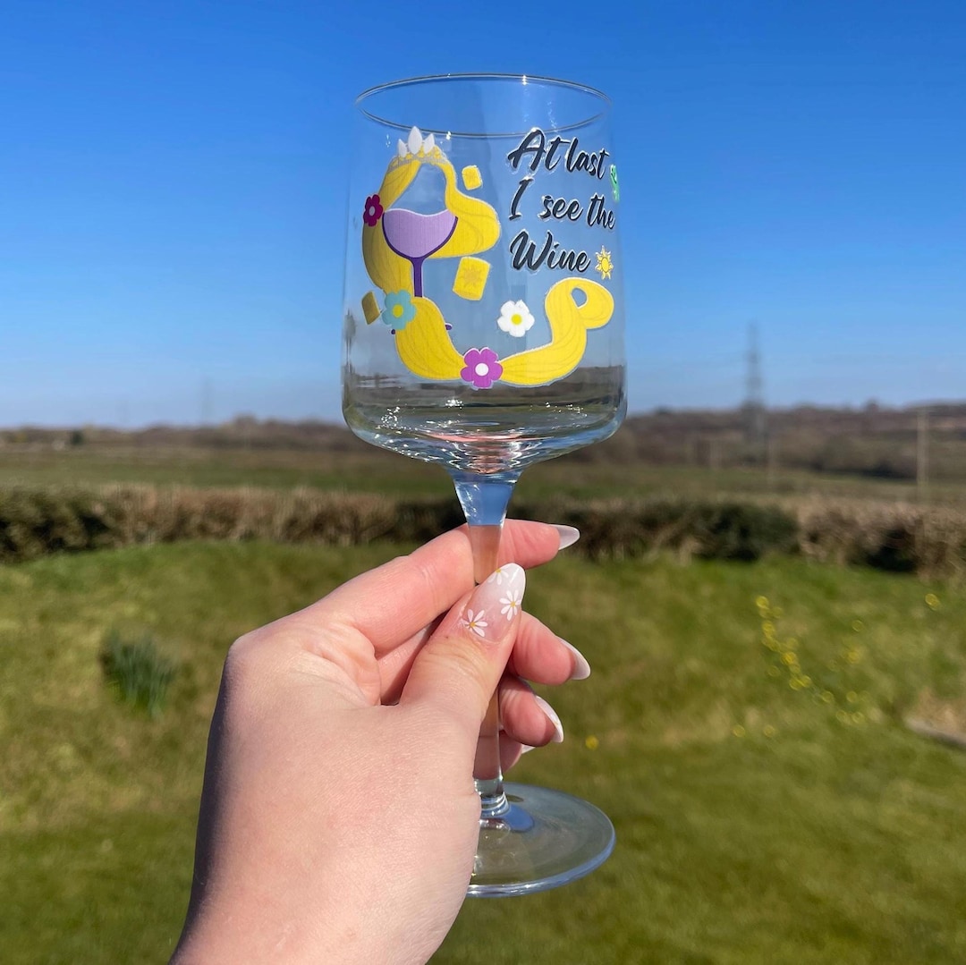 Disney Princess Wine Glass - Etsy