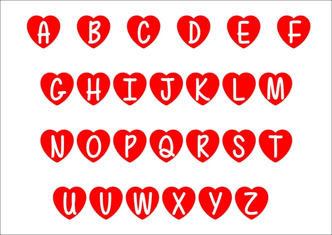 LOVE FONT SVG, Heart Font Svg, Heart Alphabet Svg, Love Alphabet Svg ...