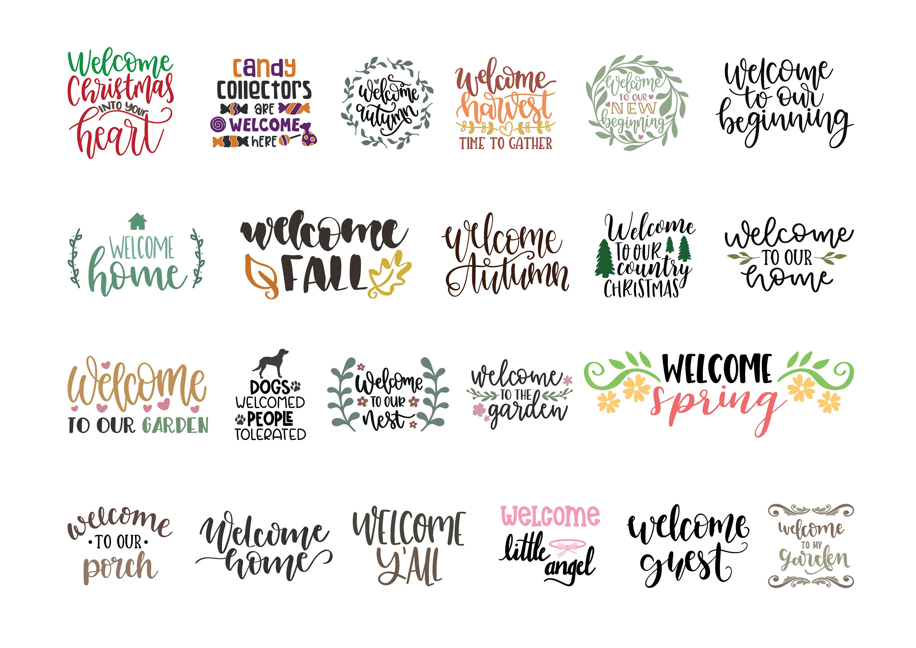 WELCOME SVG Bundle Welcome SVG Welcome Clipart Welcome - Etsy