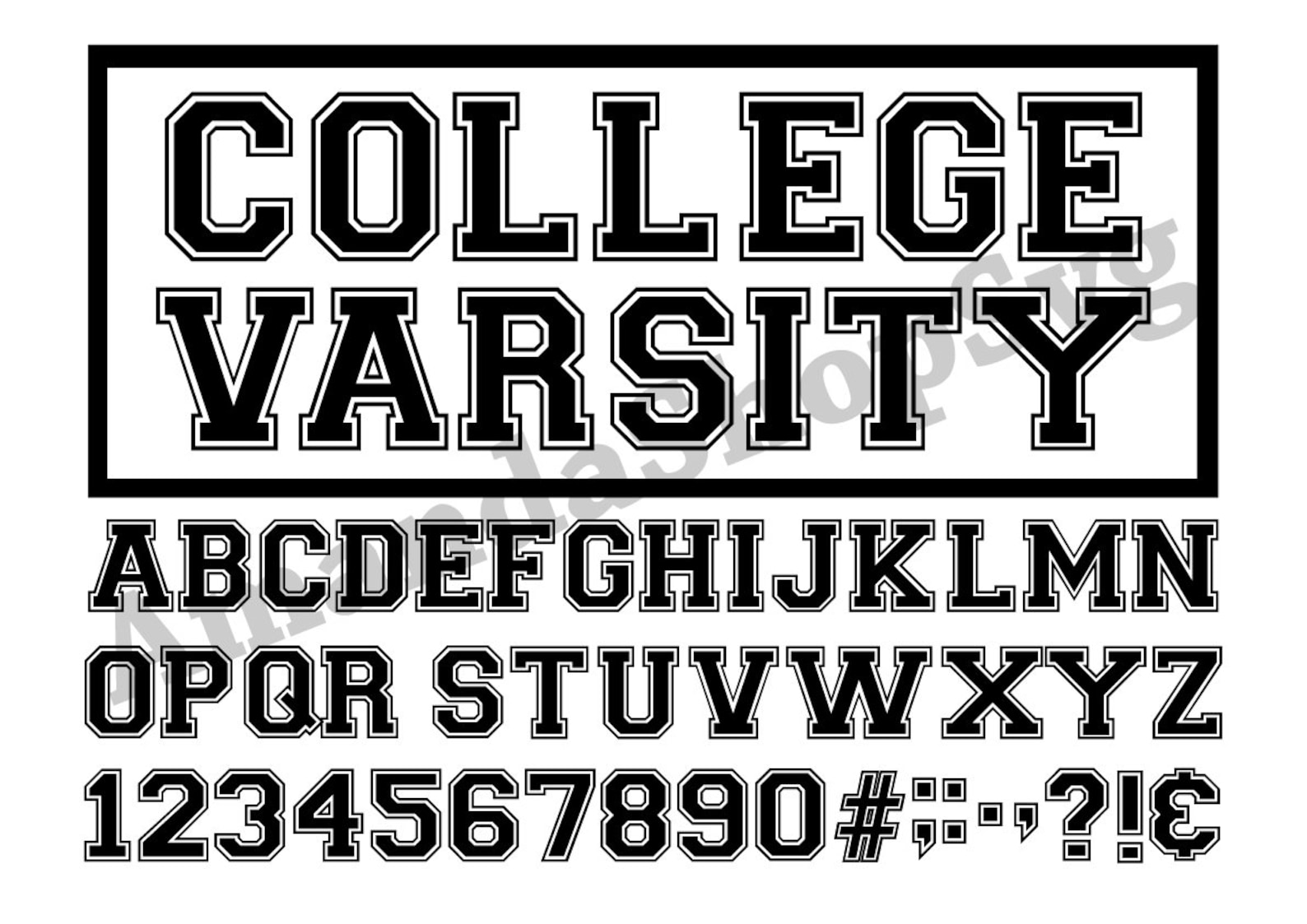 Varsity Font SVG, College Font SVG, Instant Download, Font Svg, Sport ...
