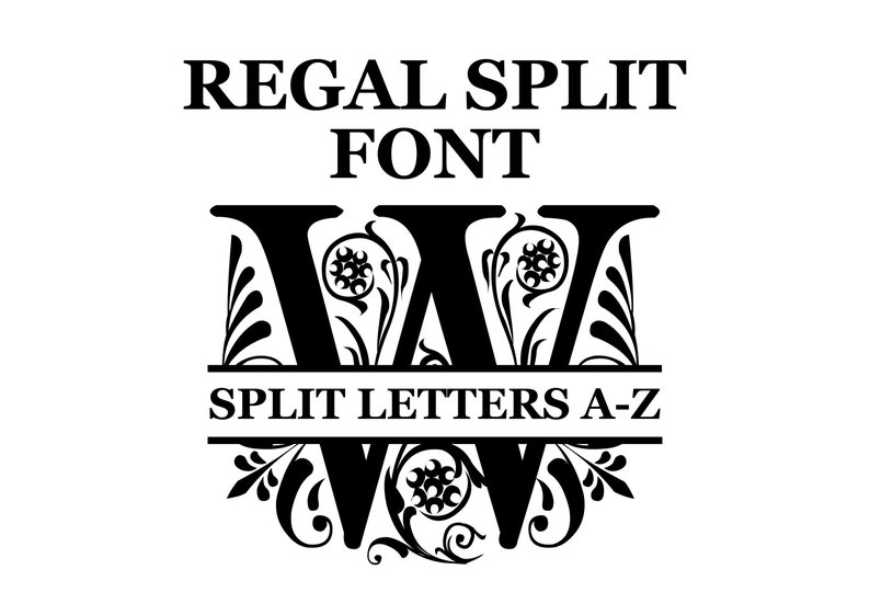 REGAL Split Font SVG Regal Alphabet Svg Letters Svg Regal | Etsy